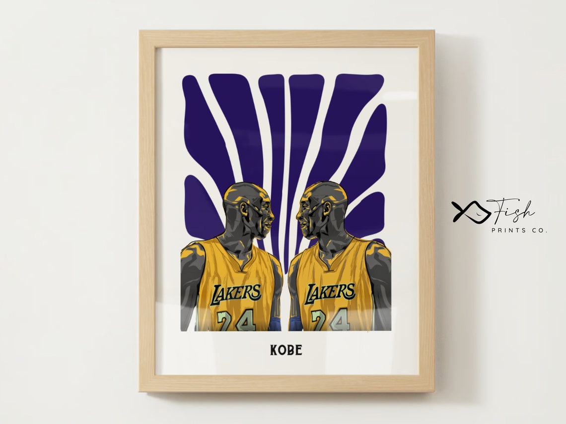 Kobe Bryant Digital Art Print | Lakers Abstract Wall Art | Basketball ...