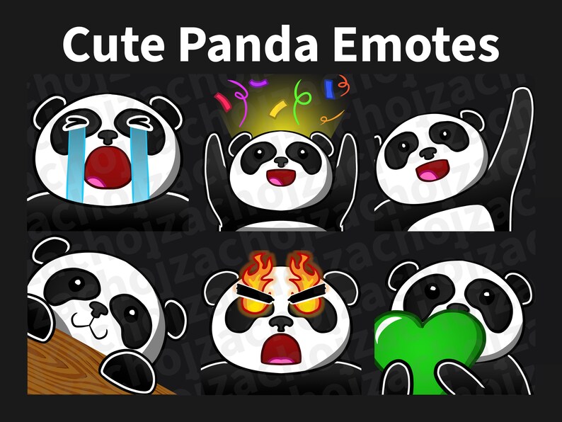 Cute Chibi Panda Emotes for Twitch Youtube Facebook Discord - Etsy