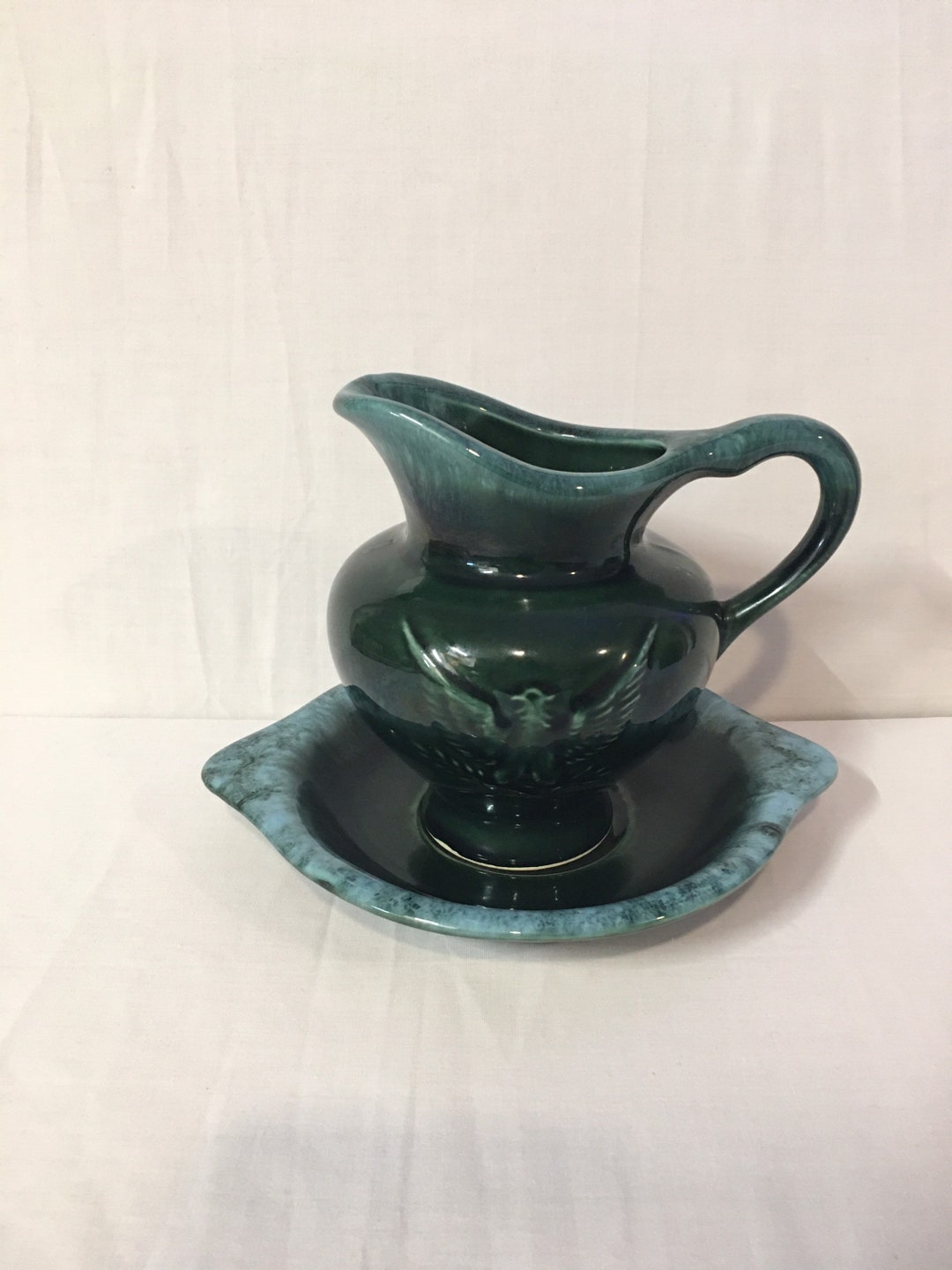 Vintage Hull Art Pottery Eagle Pitcher and Bowl - Etsy