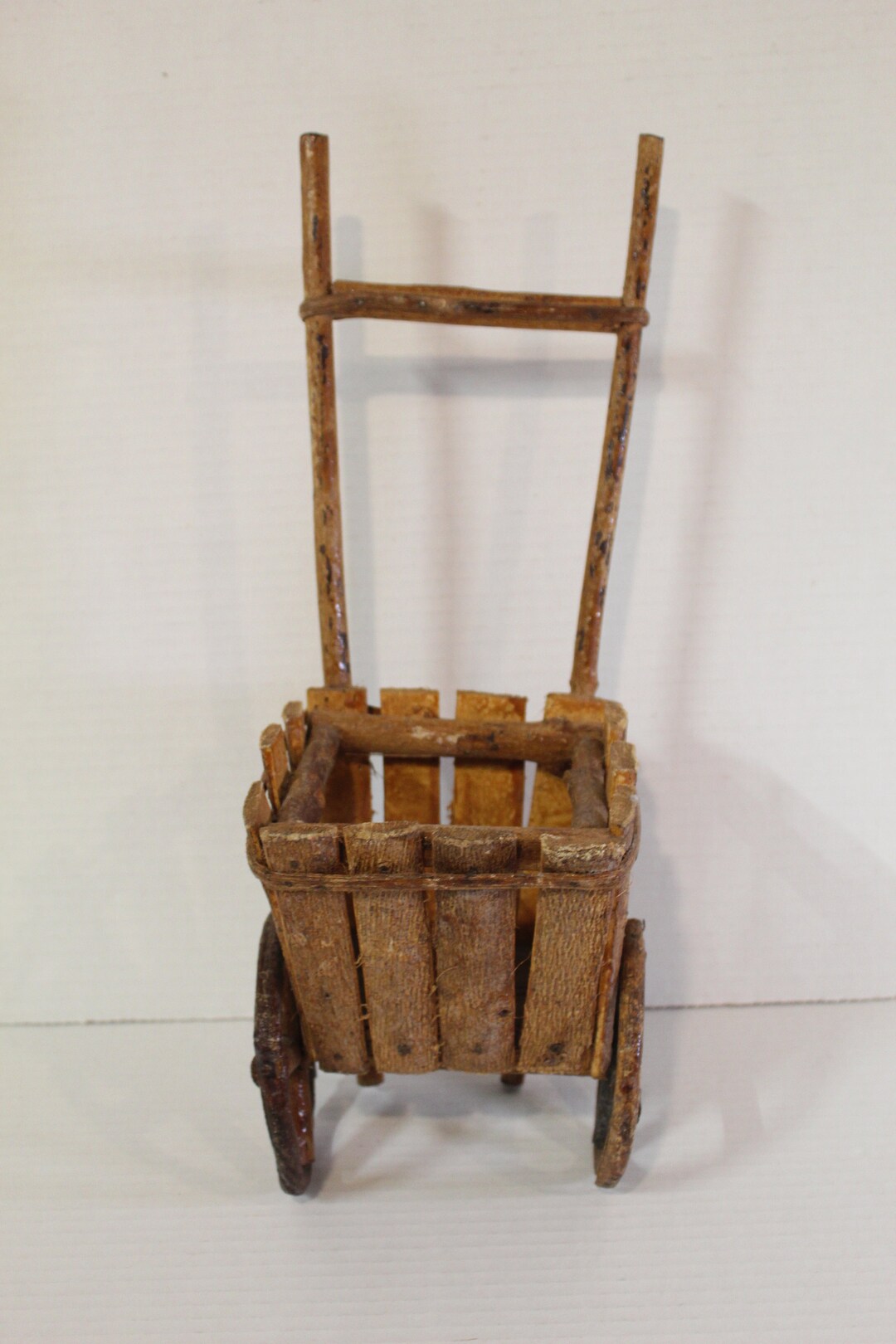 Vintage Wooden Wheel Barrel Flower Planter - Etsy