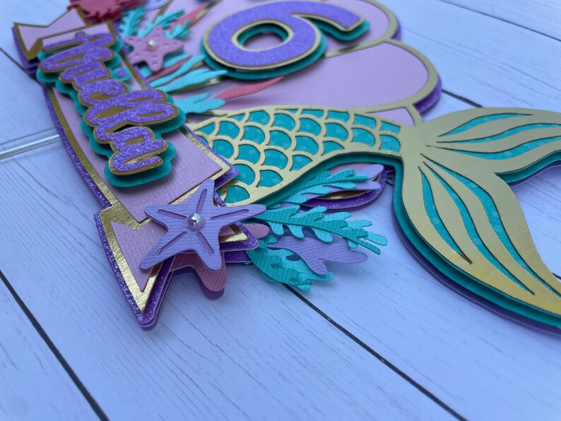 Mermaid Cake Topper, Mermaid Theme Party, Under the Sea Cake Topper ...