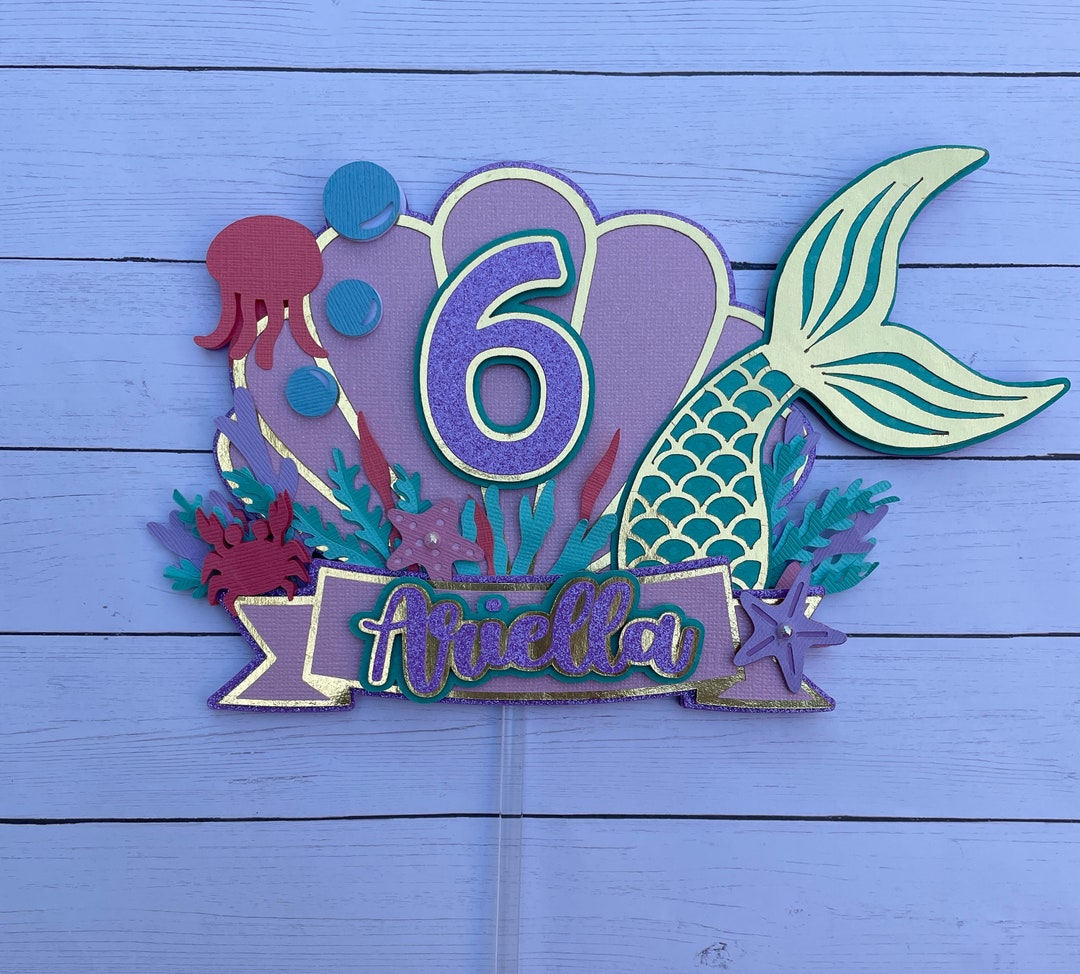 Mermaid Cake Topper, Mermaid Theme Party, Under the Sea Cake Topper ...