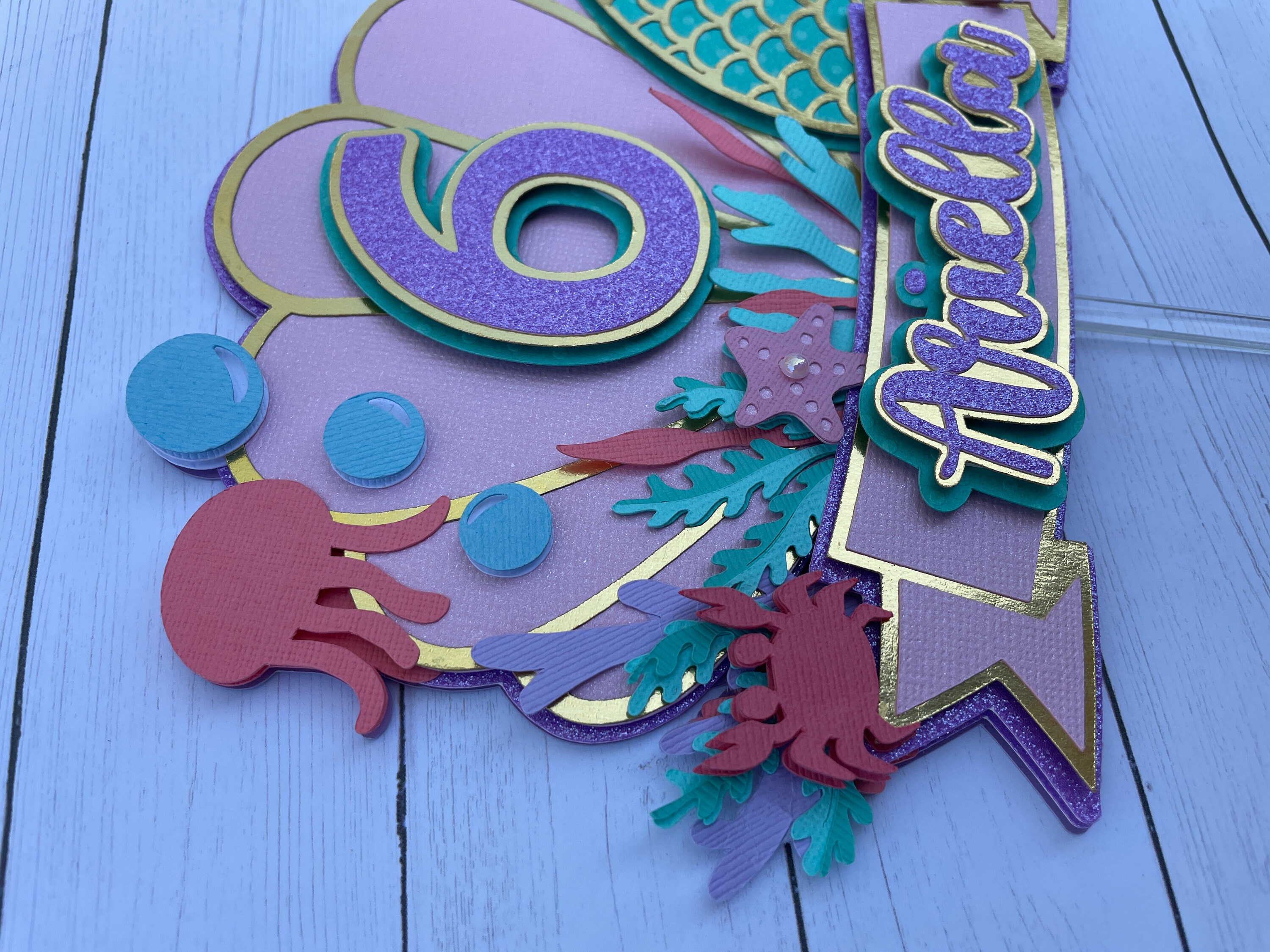 Mermaid Cake Topper, Mermaid Theme Party, Under the Sea Cake Topper ...