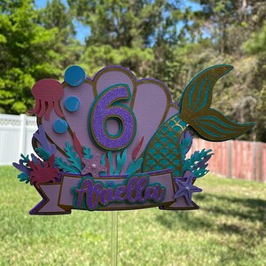 Mermaid Cake Topper, Mermaid Theme Party, Under the Sea Cake Topper ...