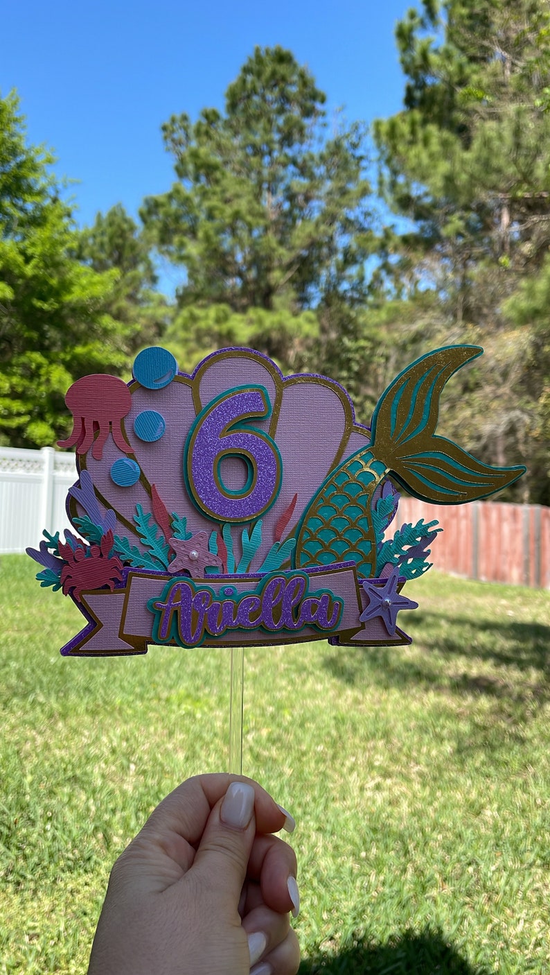 Mermaid Cake Topper, Mermaid Theme Party, Under the Sea Cake Topper ...