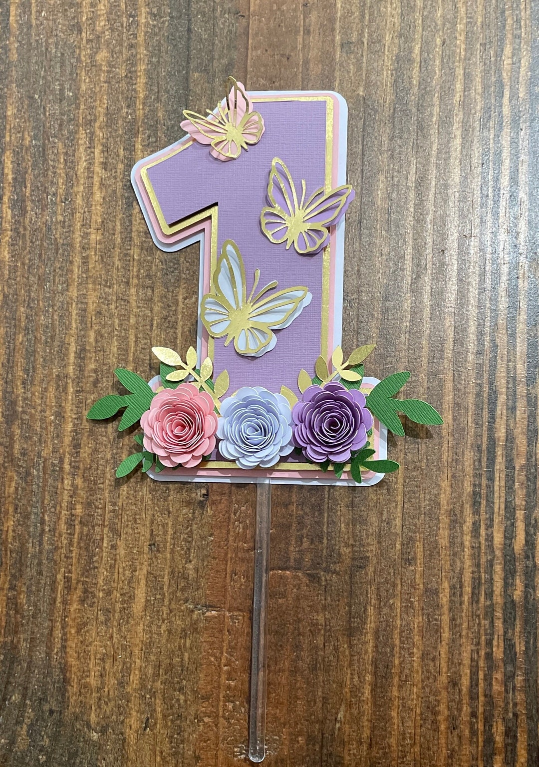 First Birthday Cake Topper, Smash Cake Photo Shoot Topper, Number One ...