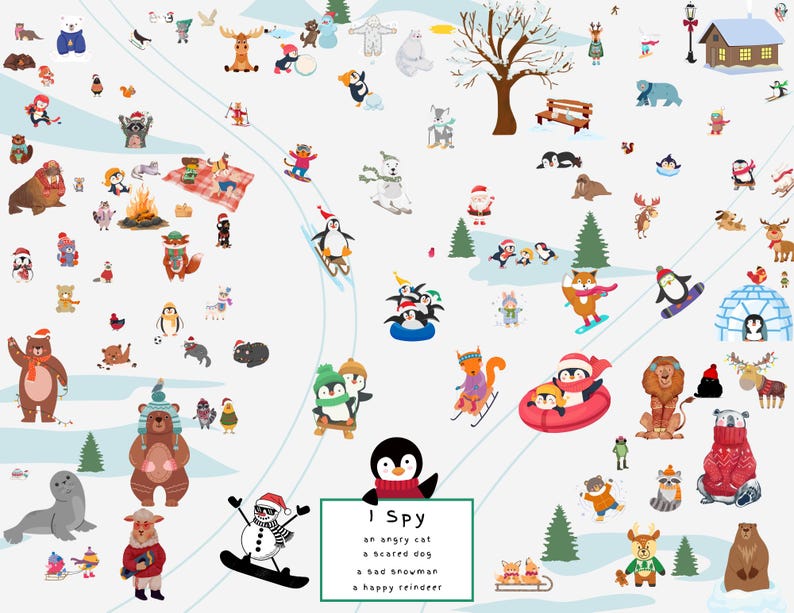 Christmas Winter I Spy Activities - Etsy