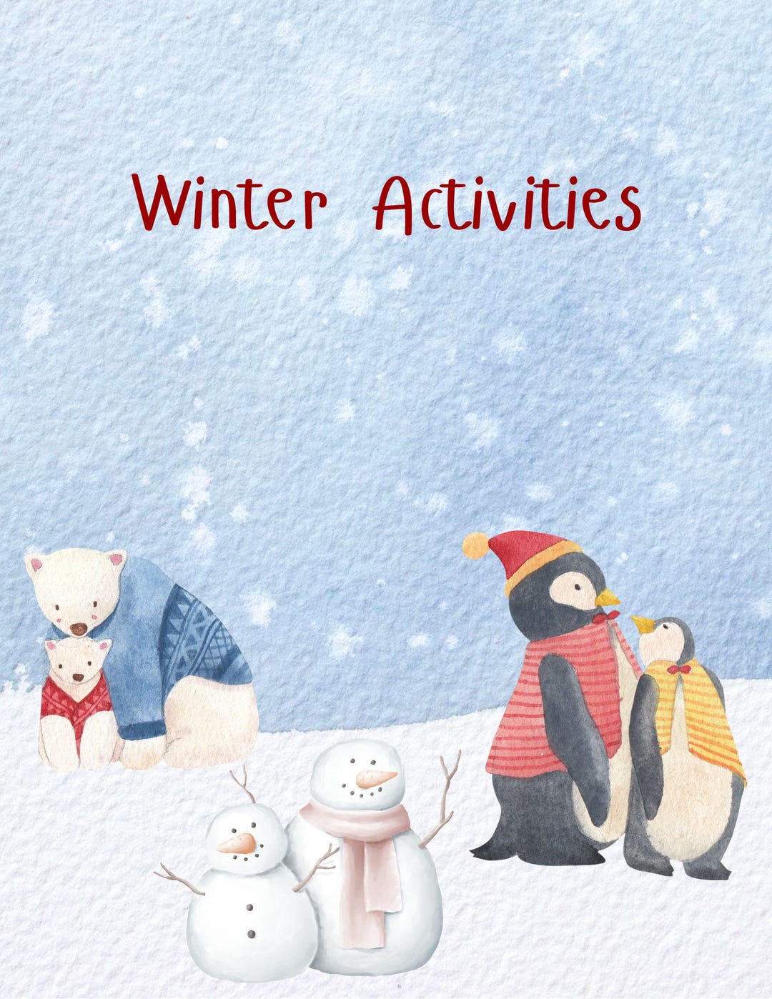 Christmas Winter Activity Packet - Etsy