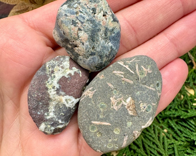 Raw Rock Revolution: Epic Basalt Trio With Feldspar, Quartz, & Mica - Etsy