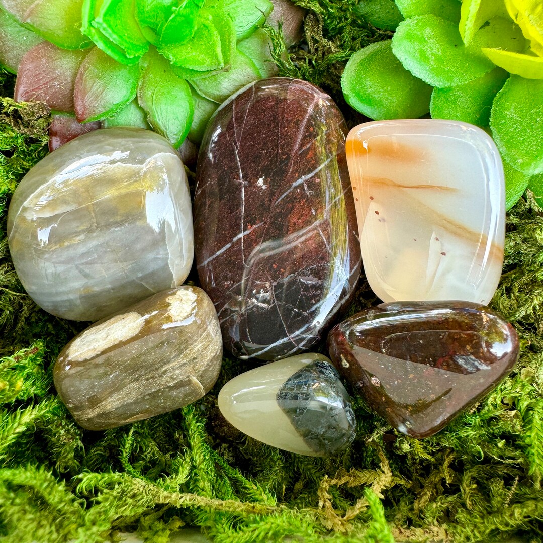 6 Polished Minnesota Minerals | Chalcedony, Mixed Jasper, Smokey Quartz ...