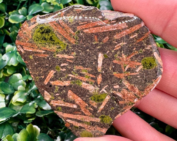 2.26oz Olivine Porphyry Galaxy Stone Resin Enhanced Half - Etsy