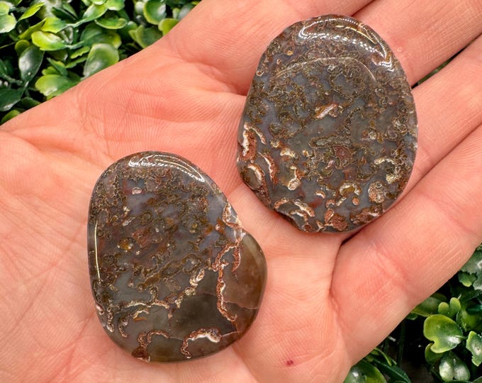 Membrane Moss Agate Pair — Cut & Tumbled, Lake Superior MN - Etsy
