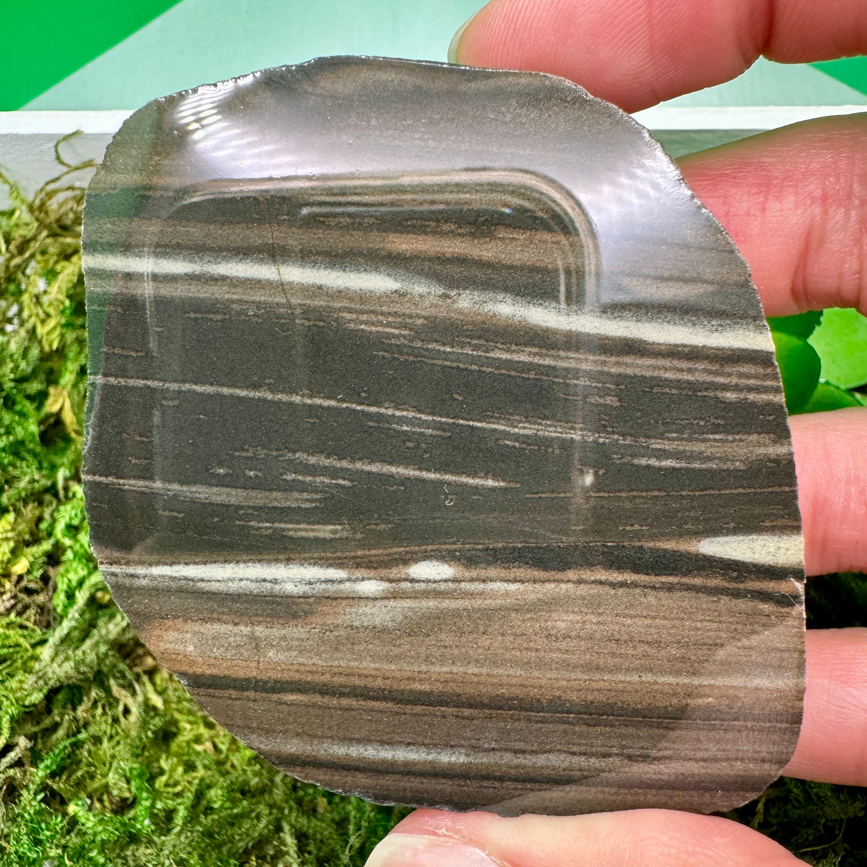 Banded Basalt Half Cut and Resin Enhanced - Etsy