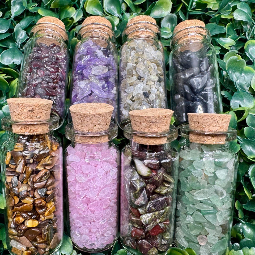 Gemstone Mini Jar: Amethyst, Garnet, Rose Quartz, Bloodstone ...