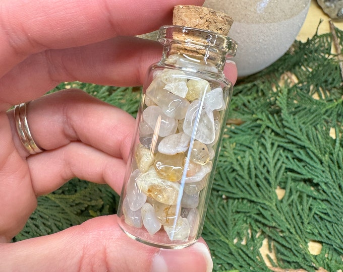 Tumbled Milky, Clear, and Smokey Quartz Mini Jar! - Etsy