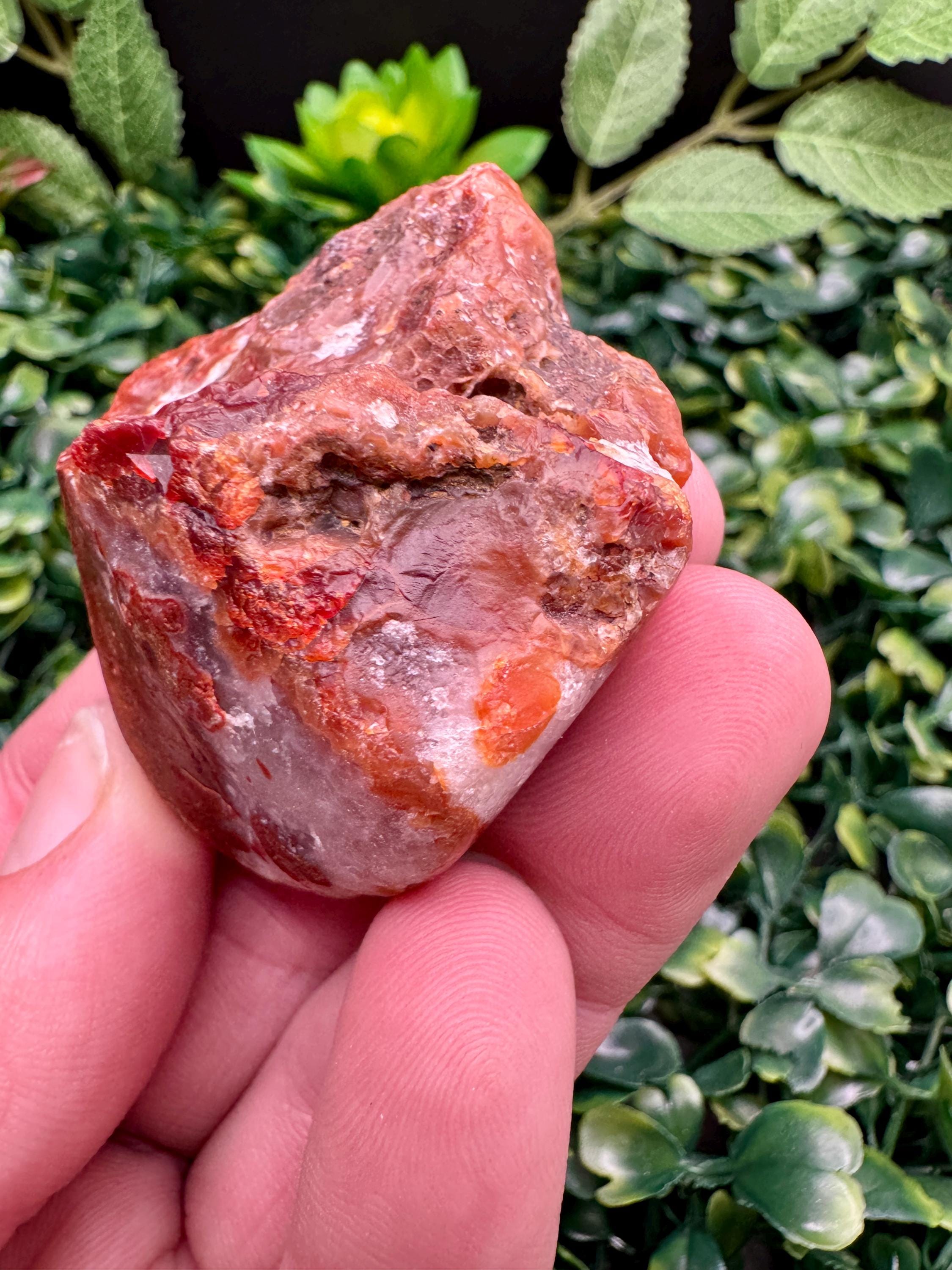 2.3 Oz Red Banded Quartz-drusy Floater Agate — Cab King Polished - Etsy