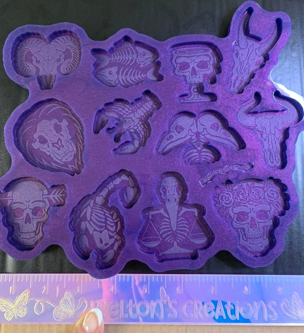 Zodiac Signs Skulls: Epoxy Resin Custom Silicone Mold - Etsy
