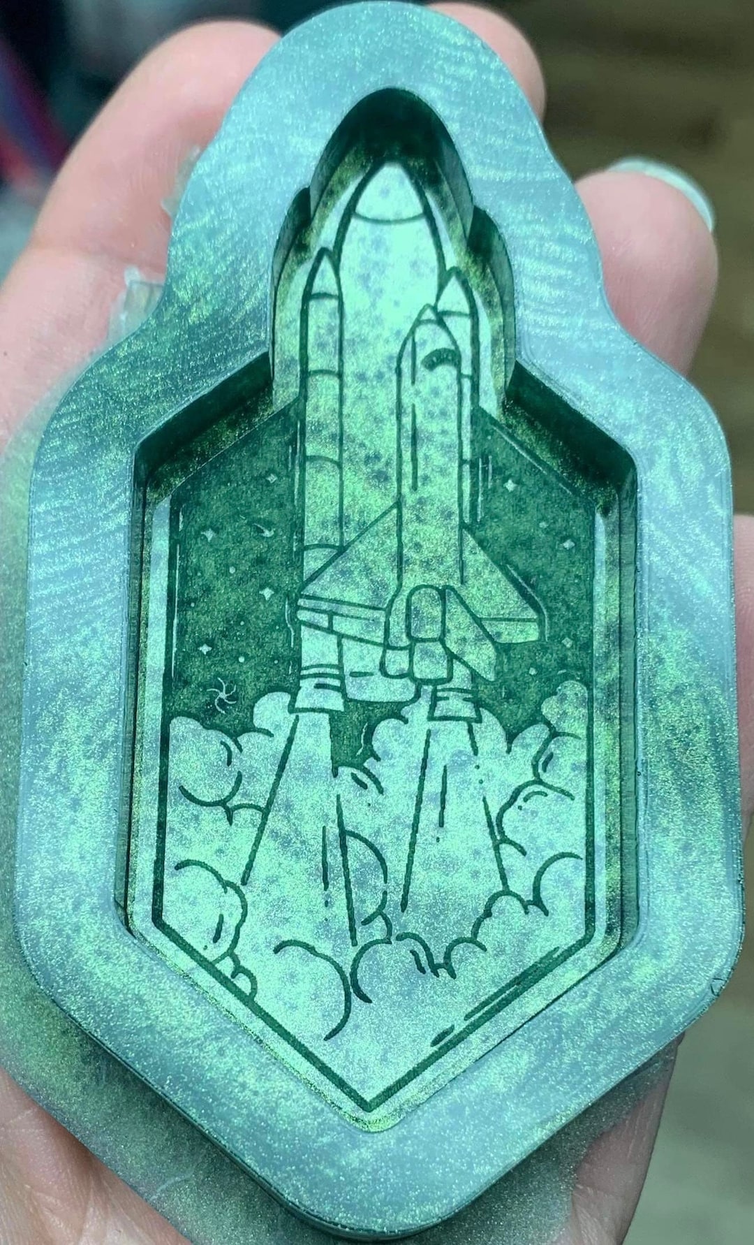 Space Astronaut Rocket Ship Blast Off: Epoxy Resin Custom Silicone Mold ...