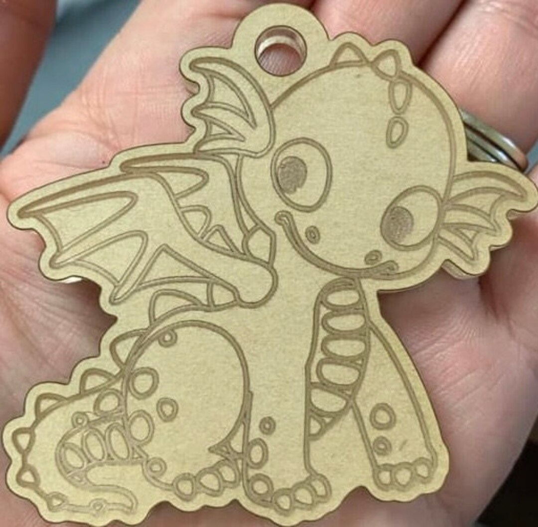 Happy Cartoon Dragon Looking Back Keychain: Epoxy Resin Custom Silicone ...