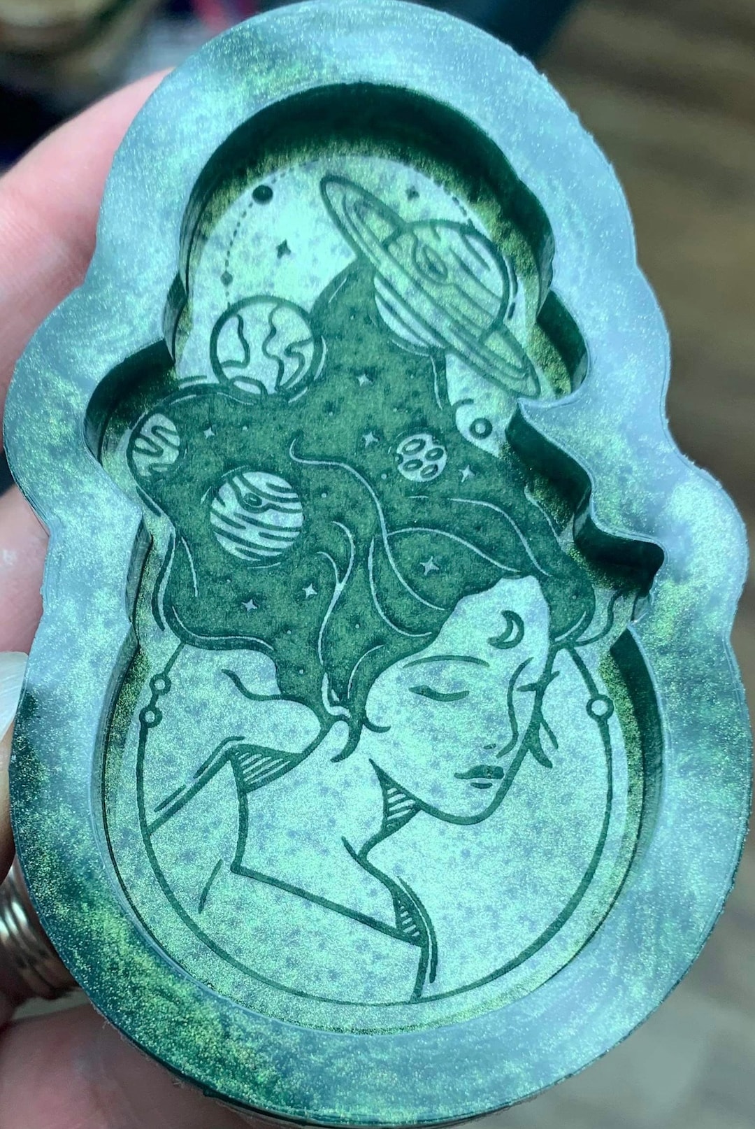 Goddess of the Moon With Planets of the Universe: Epoxy Resin Custom ...