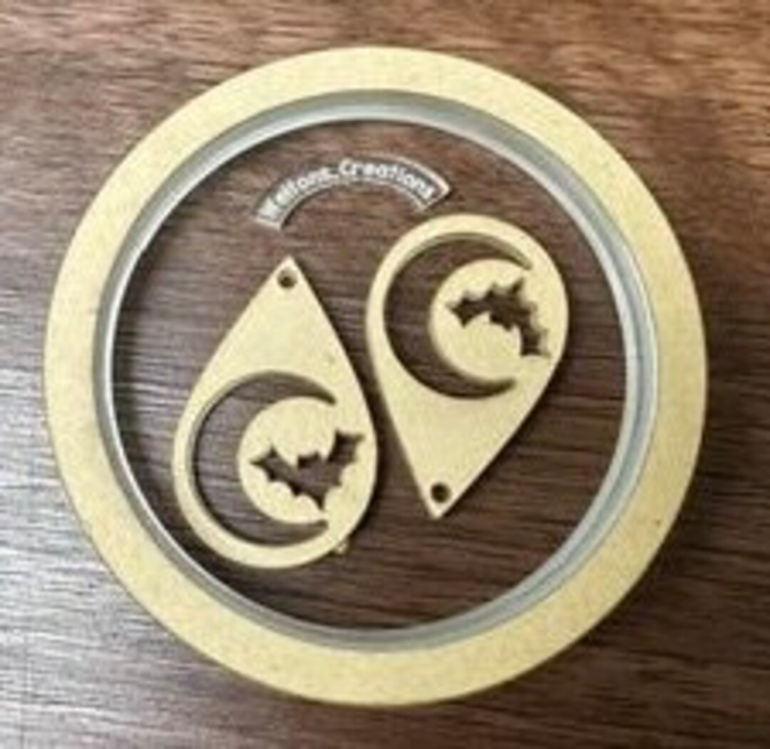 Halloween Bat Flying Over Moon Teardrop Earrings: Custom Silicone Mold ...