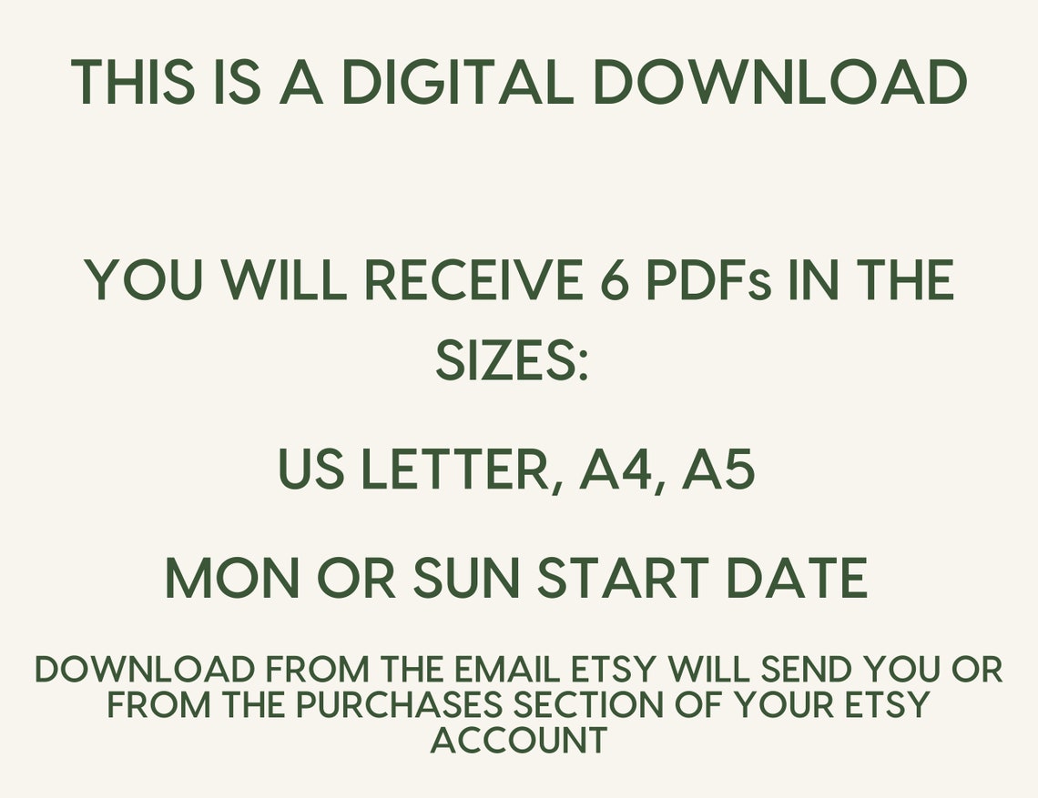 Weekly Checklist Printable Digital Download Planner Insert Habit ...