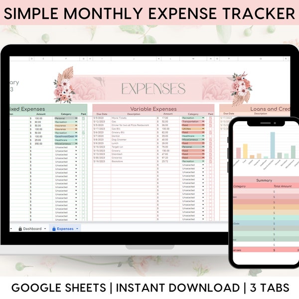 Flower Spreadsheet - Etsy