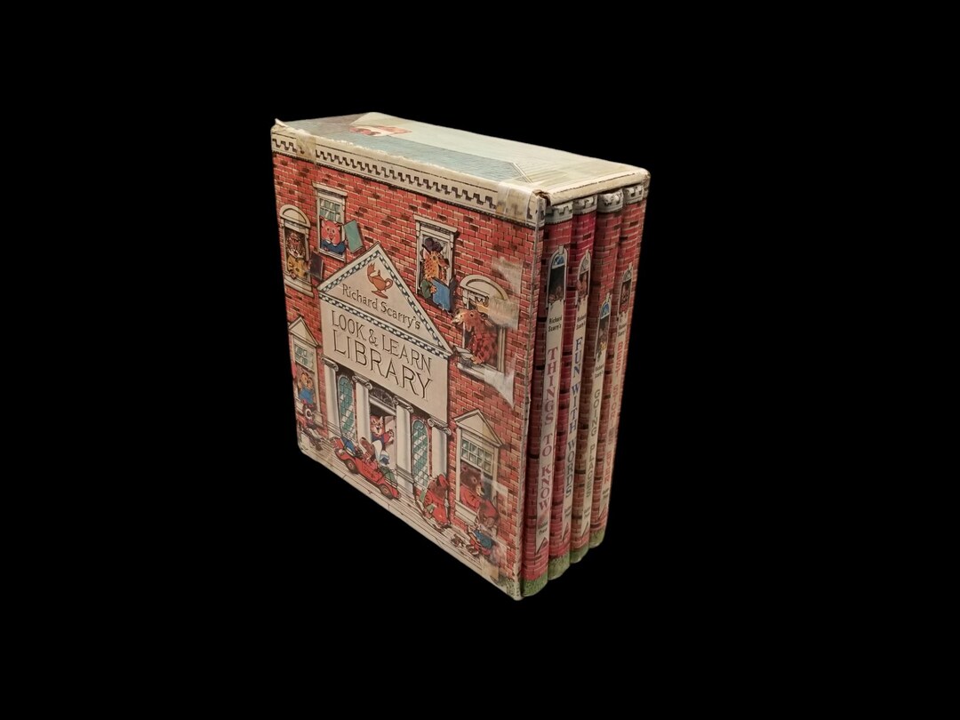 Vintage 1970's Richard Scarry's Look & Learn Library Box Set - Etsy