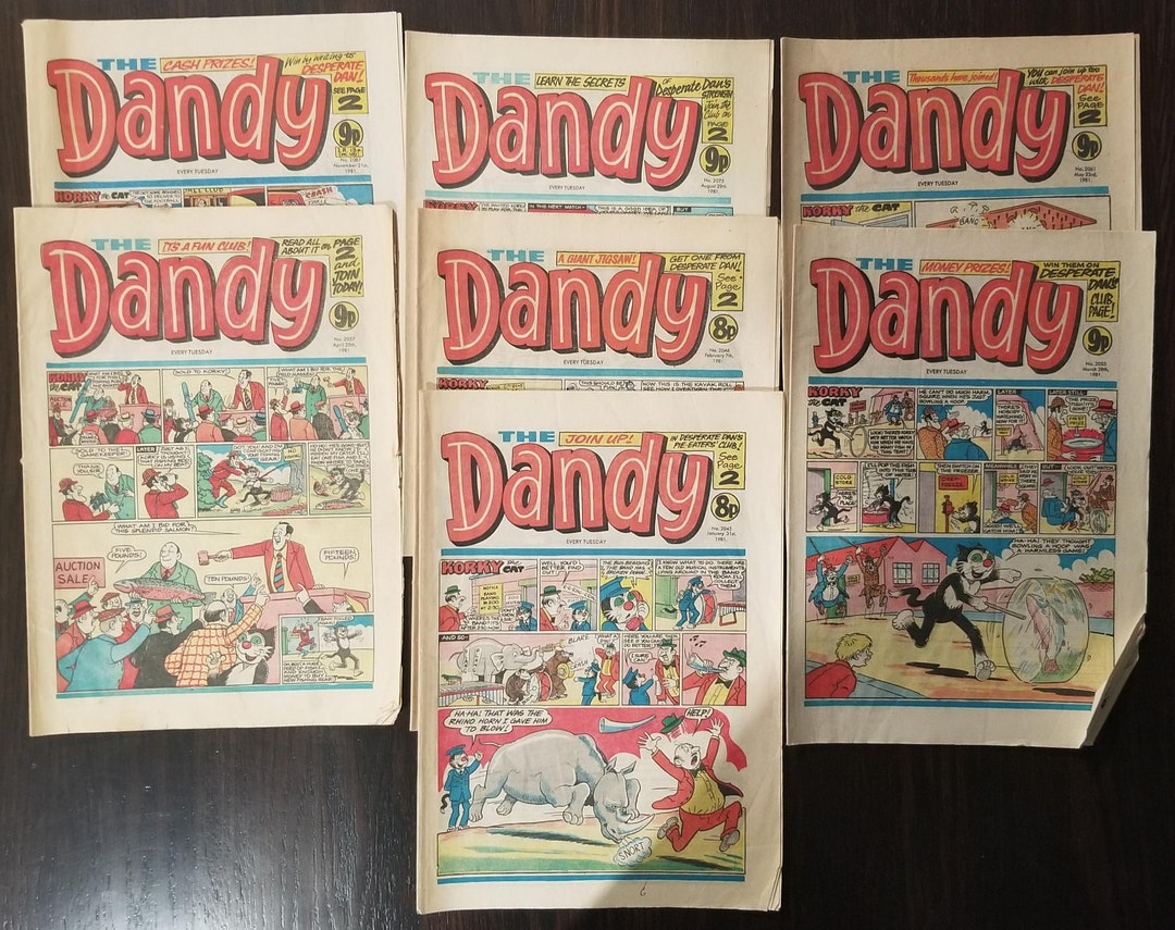 Lot of 7 Vintage Dandy Comics From 1981 - Vintage Book - Etsy