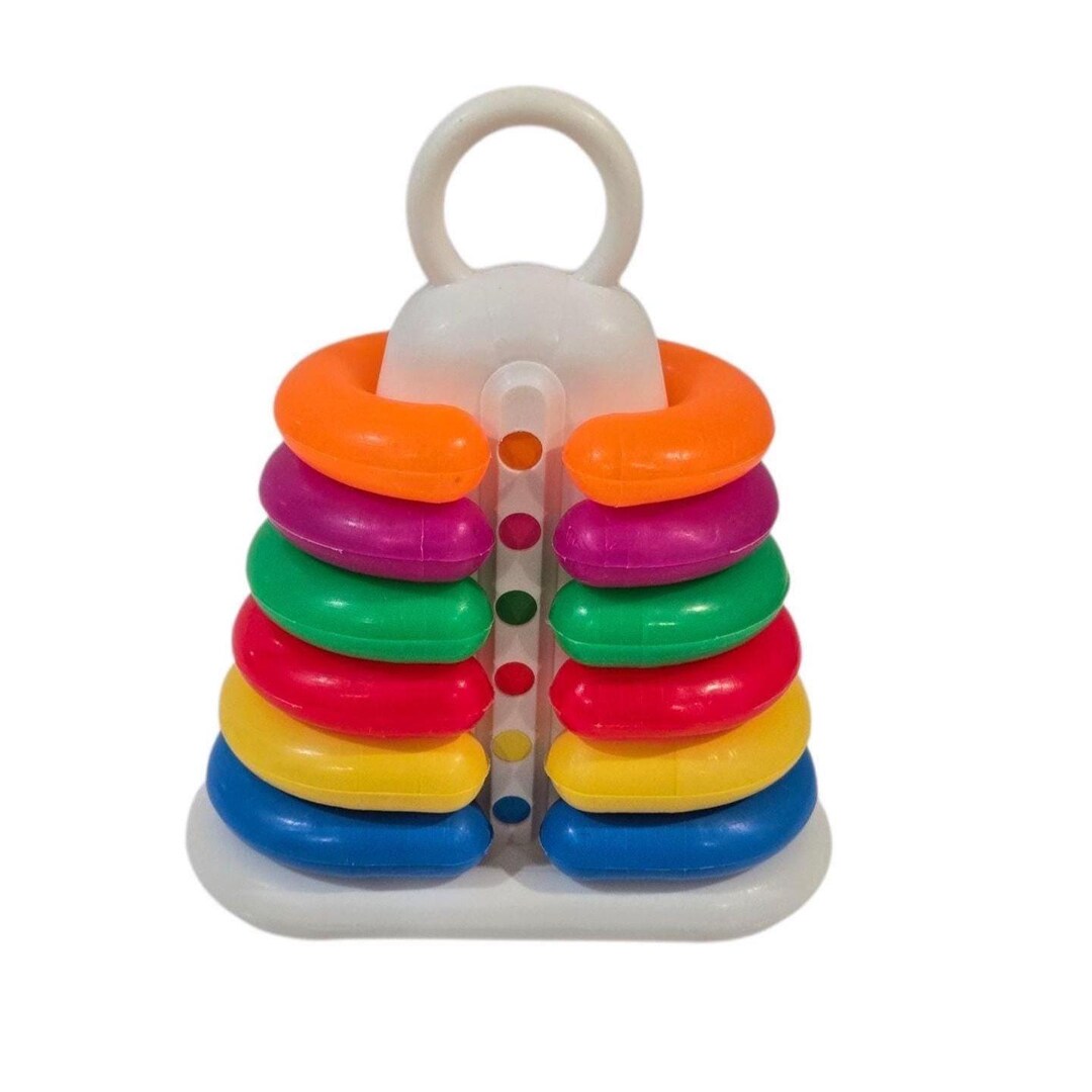 Vintage "rainbow Stacking Rings" Toddler Toy by Megcos - Etsy