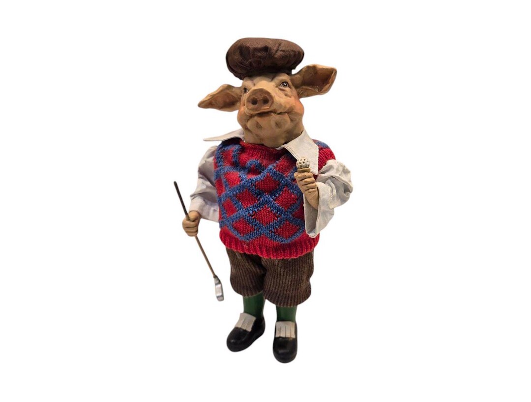 Vintage 1990’s Possible Dreams Dressed up Pig Playing Golf Figurine - Etsy