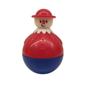 Vintage Roly Poly Chiming Clown Baby Toy - Etsy