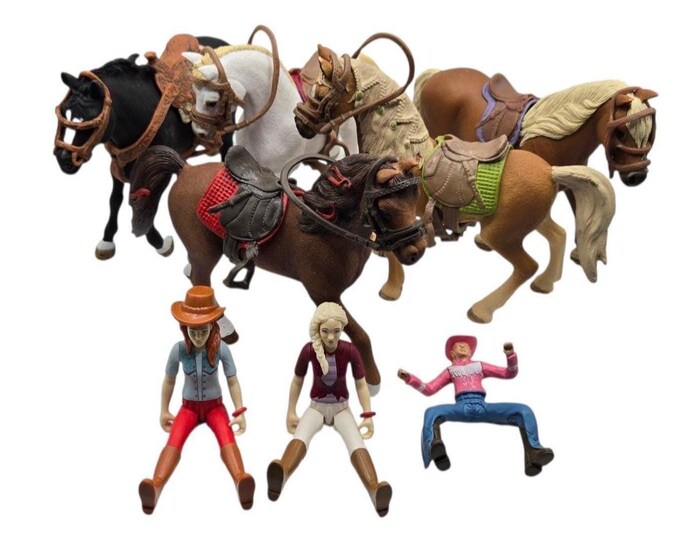 Schleich Horses With Saddles & Riders - Etsy