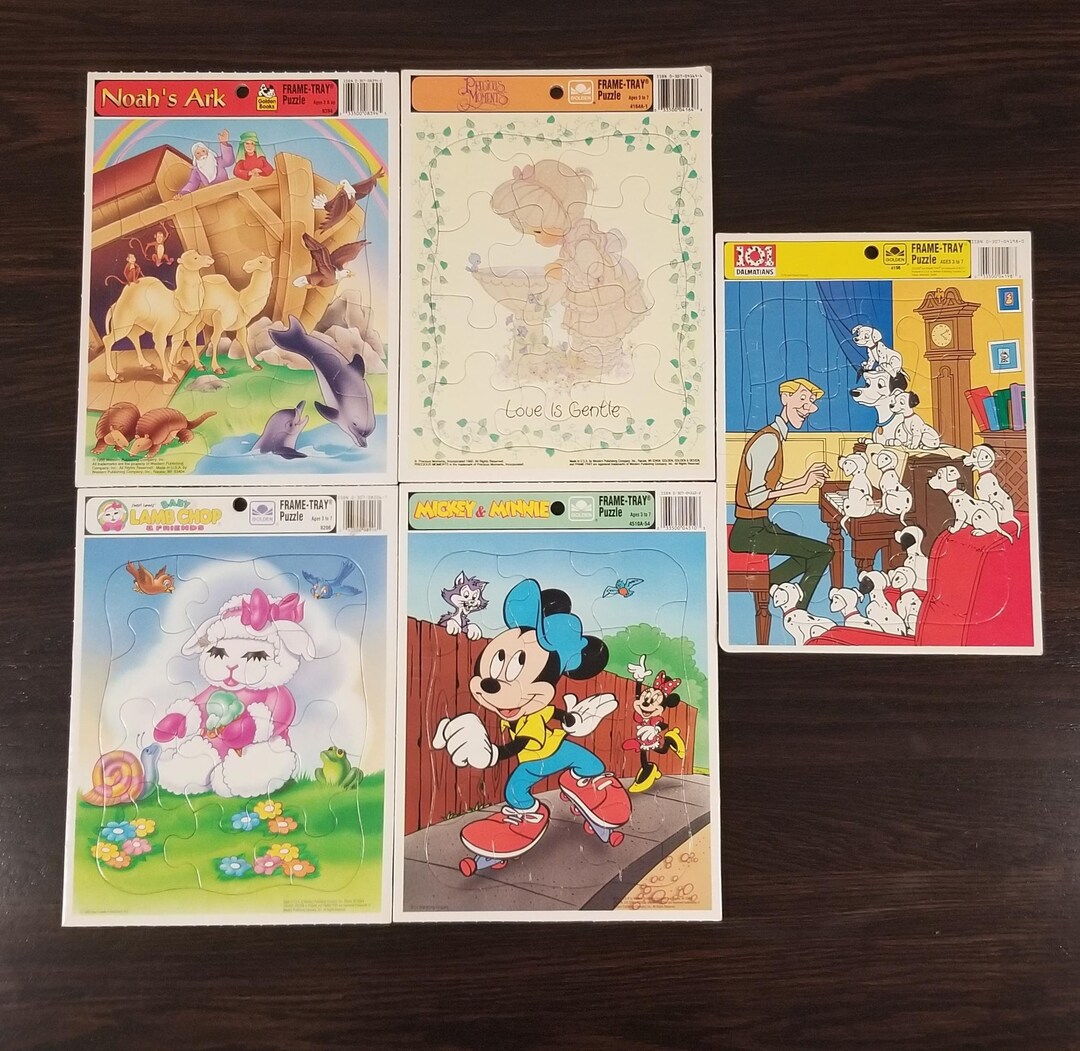 Vintage Golden Frame-tray-puzzle - 1990's - Etsy