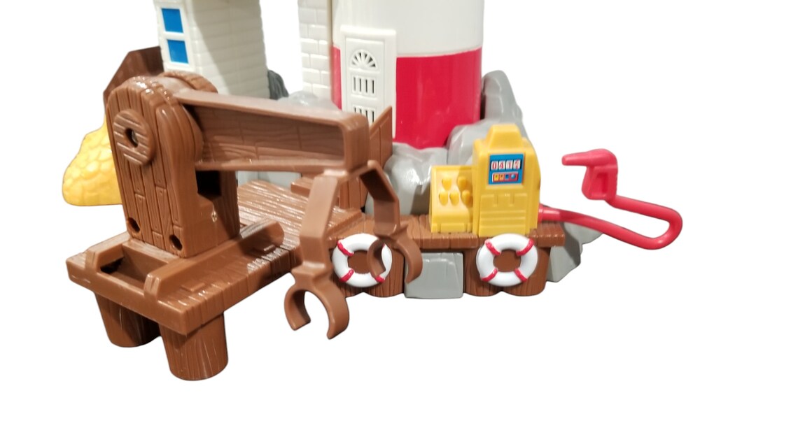 Fisher Price Geotrax Railroad Lighthouse Harbor Docks Working Lights ...