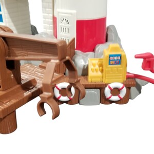 Fisher Price Geotrax Railroad Lighthouse Harbor Docks Working Lights ...