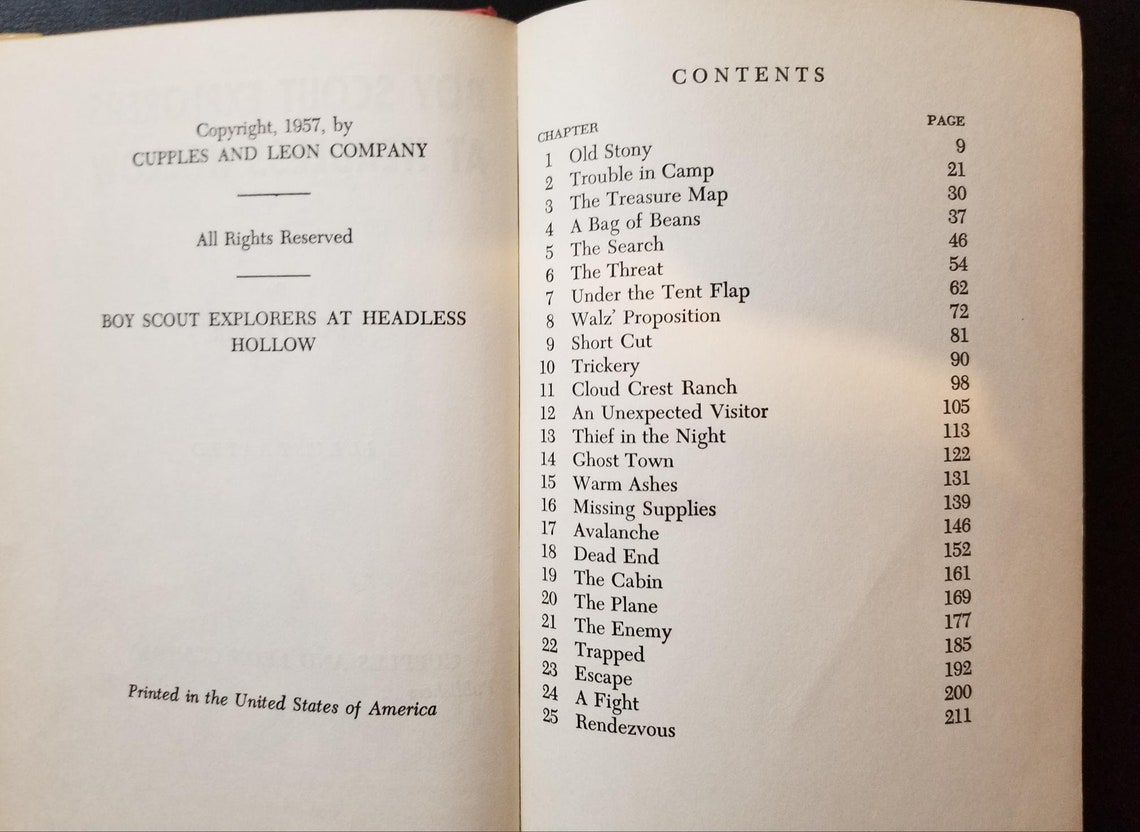 The Boy Scout Explorers at Headless Hollow Vintage Book - Etsy