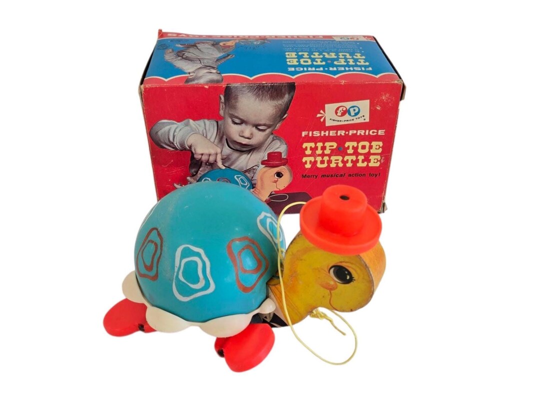 Vintage 1970's Fisher Price Tip Toe Turtle #773 - With Original Box - Etsy