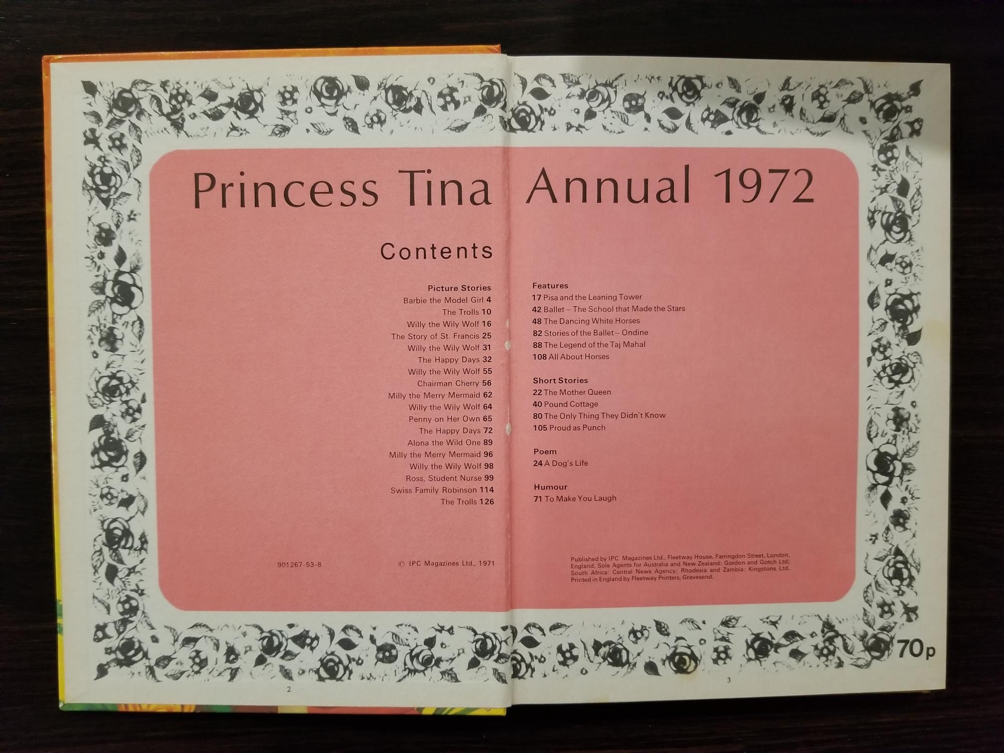 Vintage Book Princess Tina Annual 1972 Etsy Australia