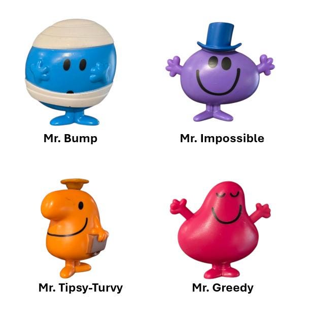 Mcdonald’s Mr. Men Happy Meal Toys – Classic Cartoon Figures – You Pick ...