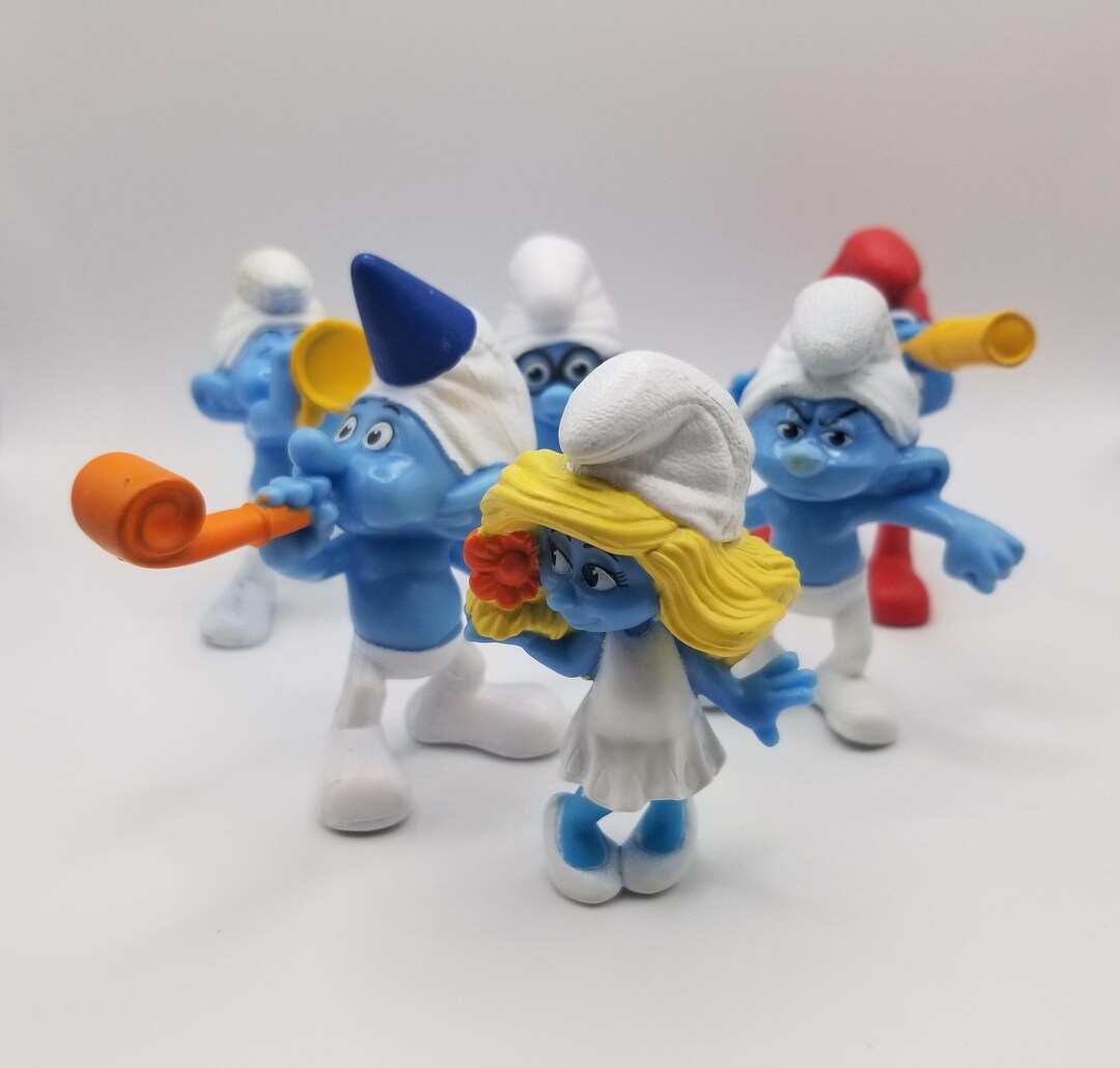 3 Smurf Figures - Etsy