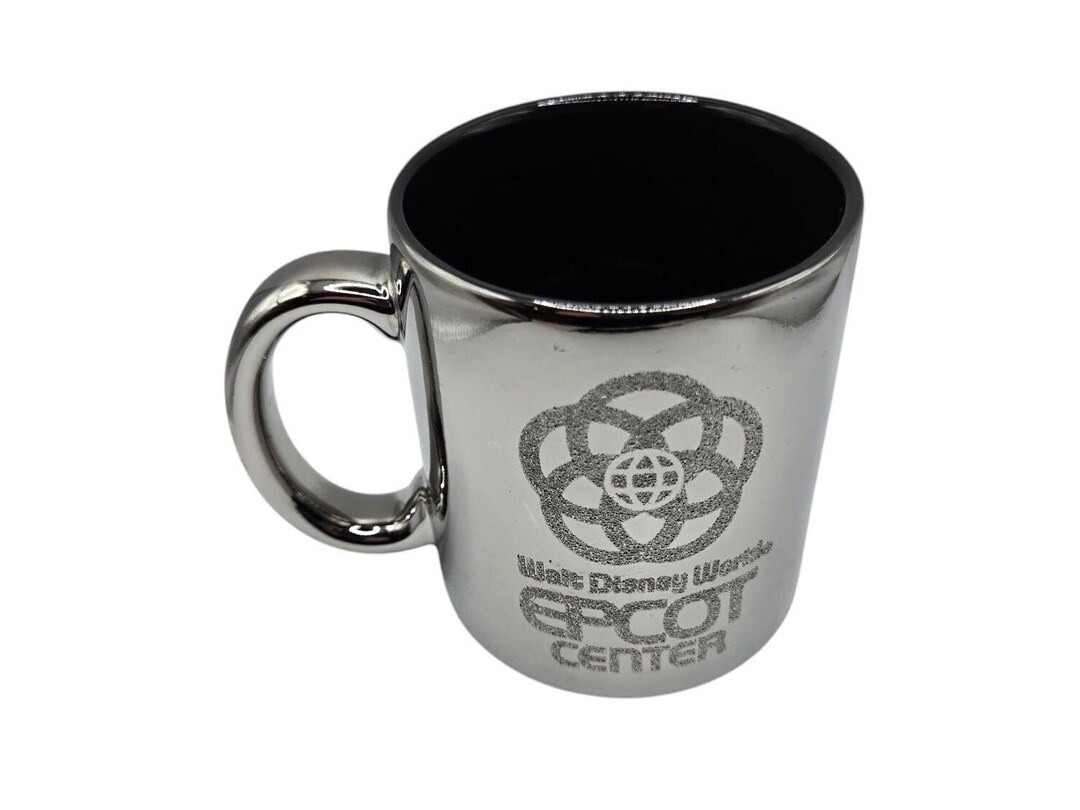 Vintage 1980’s Walt Disney World EPCOT Chrome Sparkle Logo Mug - Etsy