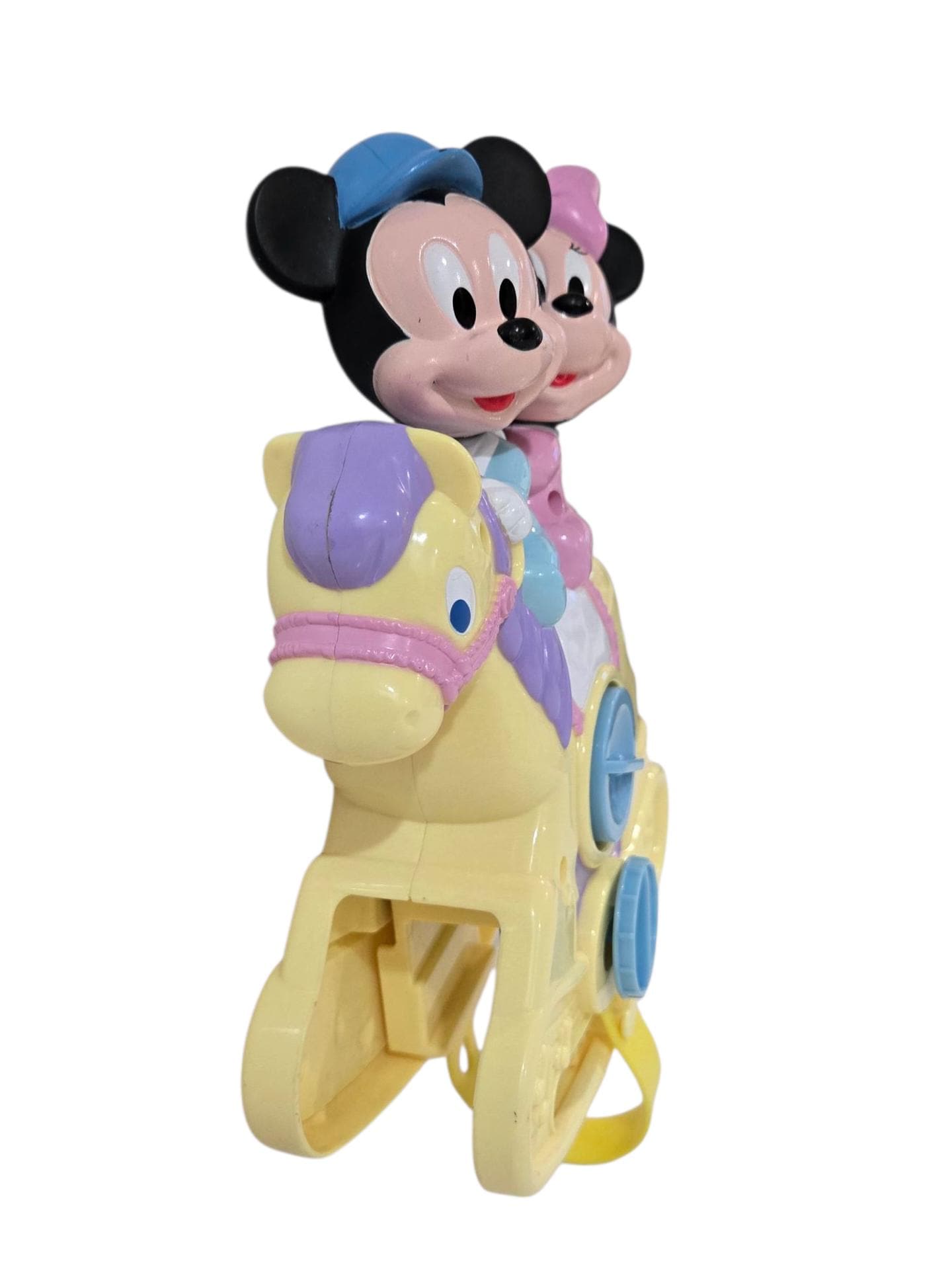 Vintage 1980's Baby Mickey Minnie Mouse Musical Rocking Horse Crib Rail ...