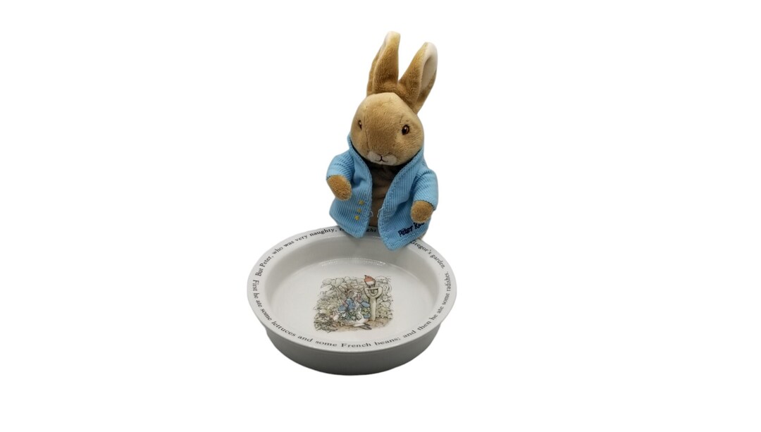 Vintage 1990's Peter Rabbit Bowl & Plush Stuffie Set - Etsy