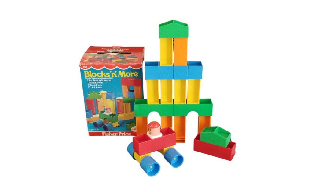 Vintage 1980's Fisher Price Blocks 'N' More Set #193 **COMPLETE** - Etsy