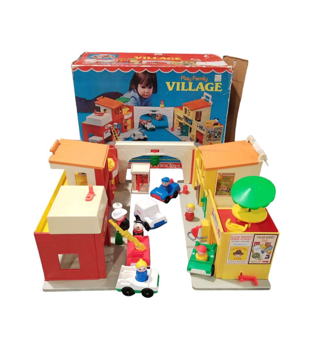 Vintage 1970's Fisher Price Little People Village With Original Box - Etsy