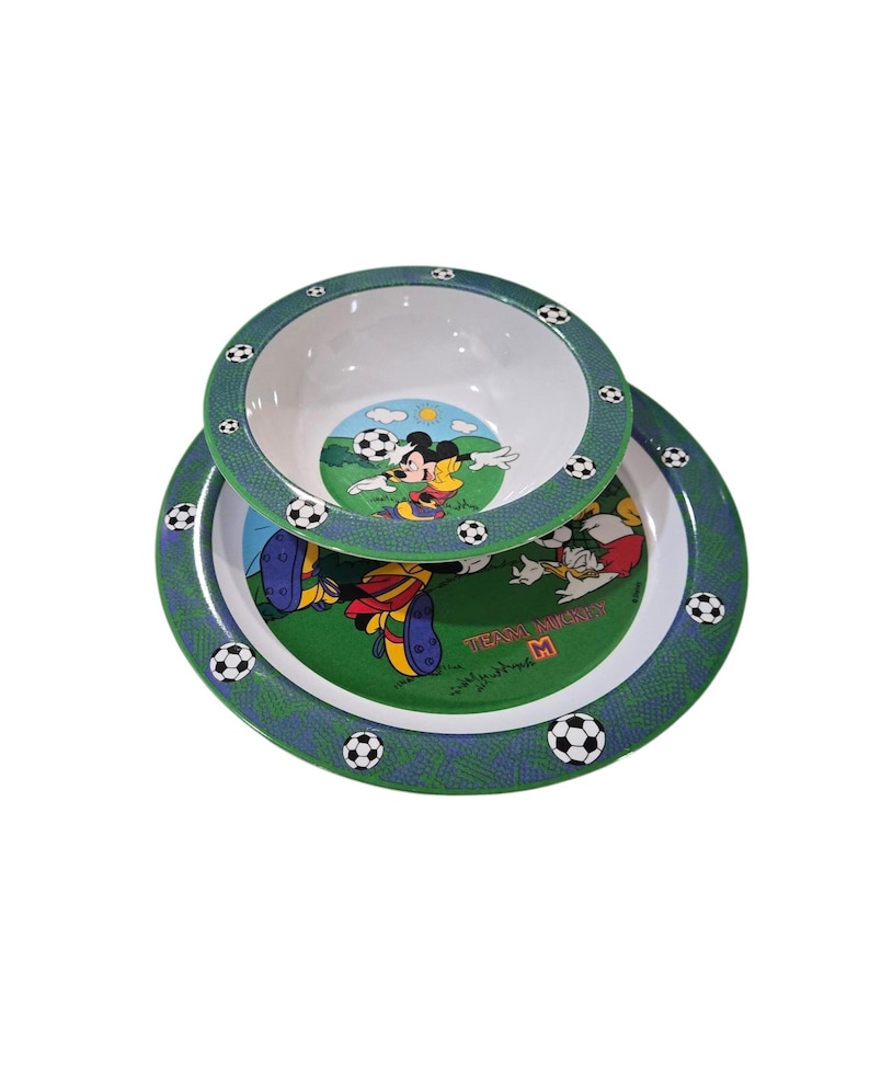 Disney Mickey Mouse Plate & Bowl Set – Team Mickey - Etsy
