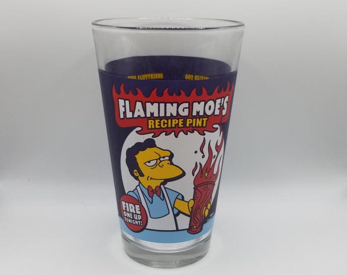 The Simpsons Flaming Moe’s Recipe Pint Glass - Etsy