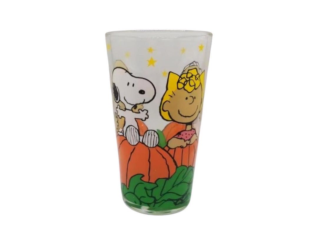 Fun Snoopy Peanuts Themed Glass Cup - Etsy