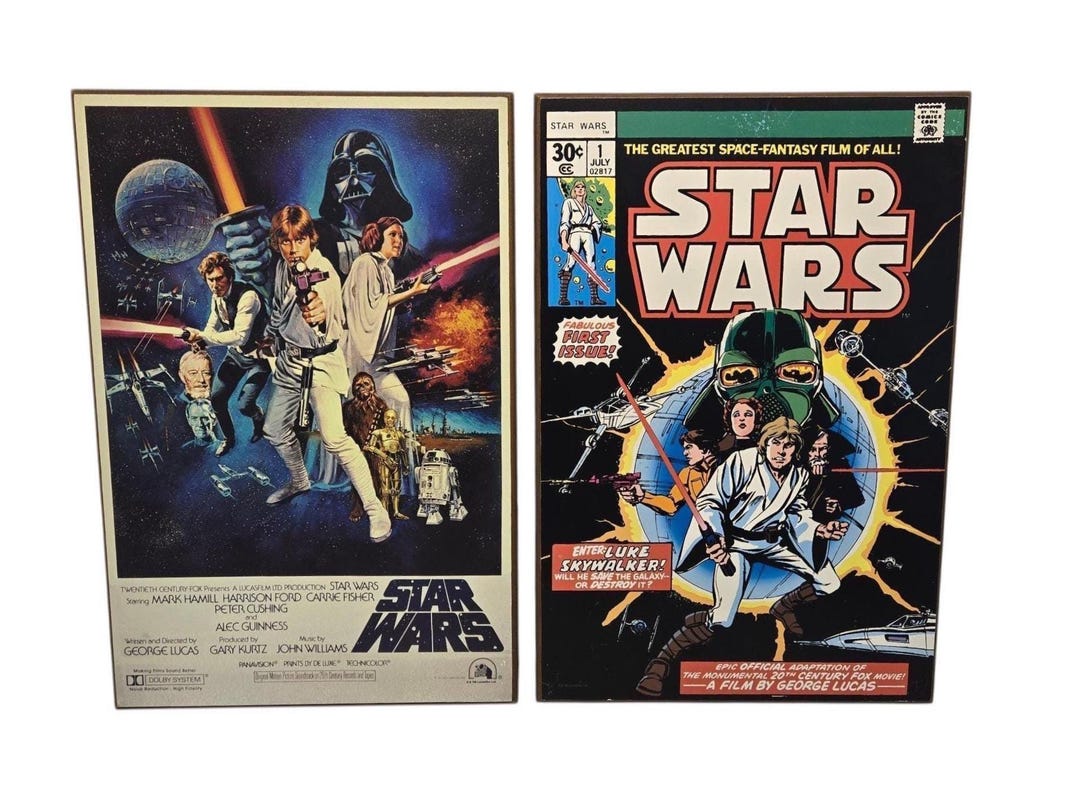 Star Wars Reproduction Vintage Poster & Comic Wooden Wall Plaques - Etsy